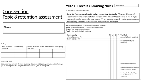 Core content - Topic 8 | Teaching Resources