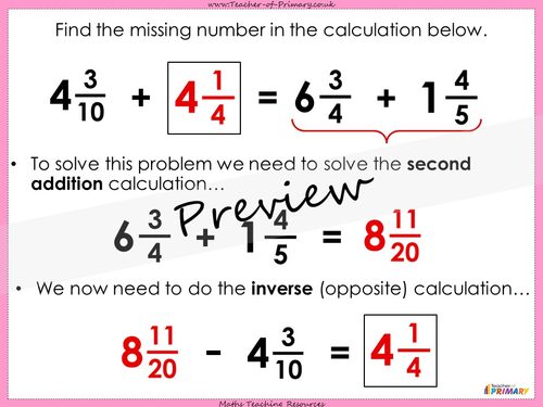 Solving Problems Involving Adding and Subtracting Fractions and Mixed ...