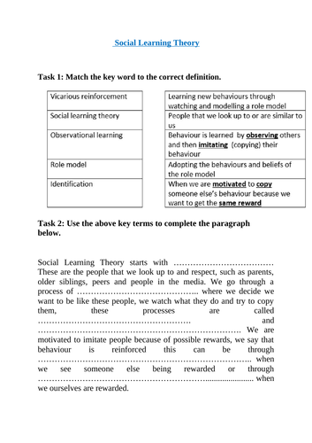 Social Learning Theory - FULL LESSON Edexcel GCSE Criminal Psychology ...