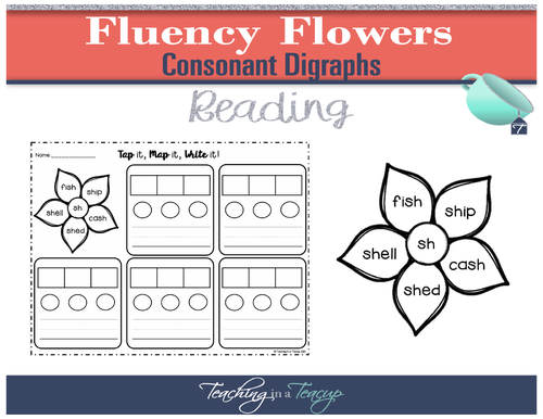 Consonant Digraphs Fluency Flowers - Orthographic Mapping | Teaching ...