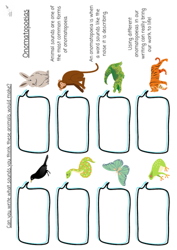 Animal Onomatopoeias Worksheet | Teaching Resources
