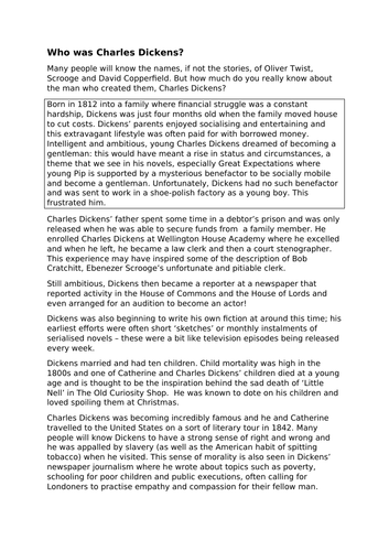 A Christmas Carol Stave 1 | Teaching Resources