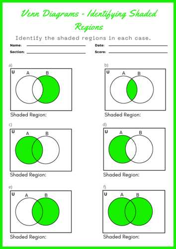 FREE Set and Venn Diagram Worksheets | Teaching Resources