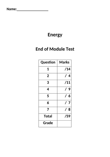 Energy Assessments | Teaching Resources