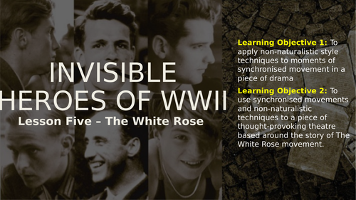 Invisible Heroes of World War 2 Year 9 SOL Drama | Teaching Resources