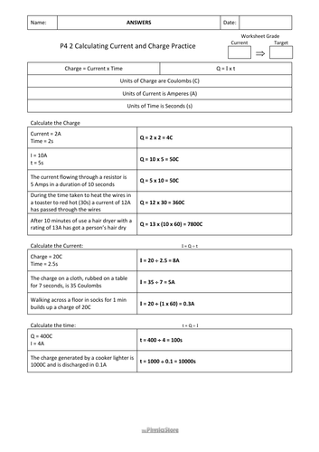 KS4 GCSE Physics AQA P4 2 Current and Charge Lesson Bundle | Teaching ...