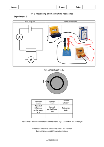 KS4 GCSE Physics AQA P4 3b Potential Difference and Resistance ...