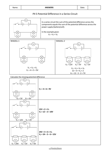 KS4 GCSE Physics AQA P4 5 Series Circuits Lesson Bundle | Teaching ...