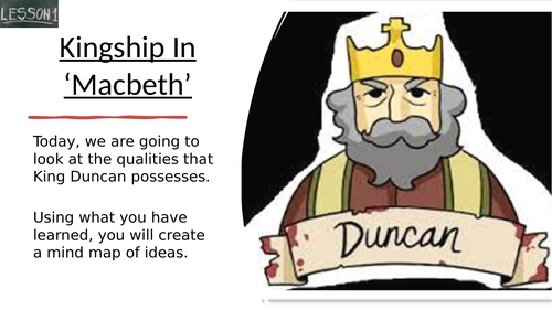 THEME OF KINGSHIP IN MACBETH SHAKESPEARE KS3 KS4 | Teaching Resources