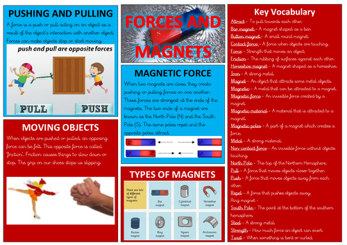 Year 3 FORCES AND MAGNETS - Science Knowledge Organiser, Quiz and Key ...