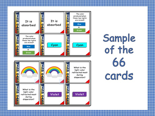 Light - Dispersion and Colour Filters - Wildcard and Snap Card Games ...