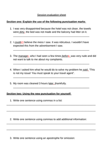 Commas and apostrophes in the context of reviews | Teaching Resources