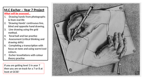 KS3 Art and Design (Year 7/8/9) - Artist Project - MC Escher | Teaching ...