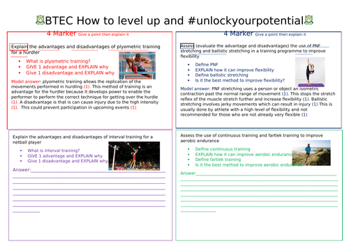 BTEC model answers and deliberate practice | Teaching Resources