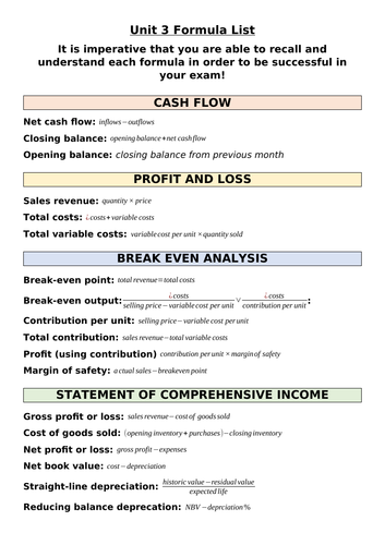 BTEC Nationals 2016, Business Unit 3 - Personal and Business Finance ...