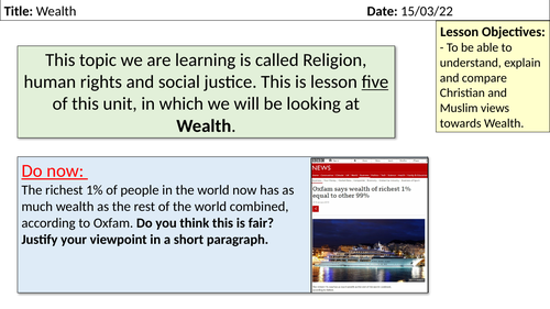 Wealth | Teaching Resources