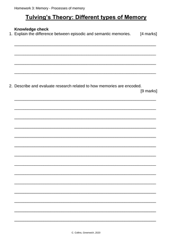 3. Different types of long-term memory (Tulving's theory) | Teaching ...