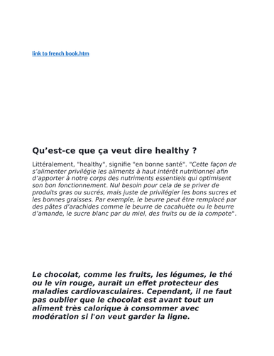 A Level French discussion sheet Manger Sainement La Nourriture ...