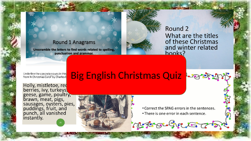 Big English/Literacy Christmas Quiz | Teaching Resources