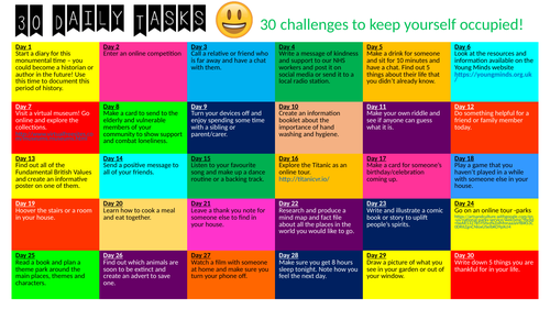 PSHE Tasks for home learning, lockdown, extension or homework tasks ...