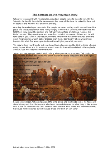 Collective worship -The Sermon on the mount story and Worry doll ...