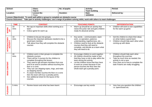 Year 6 Outdoor Adventure Activities & Team Building Planning | Teaching ...