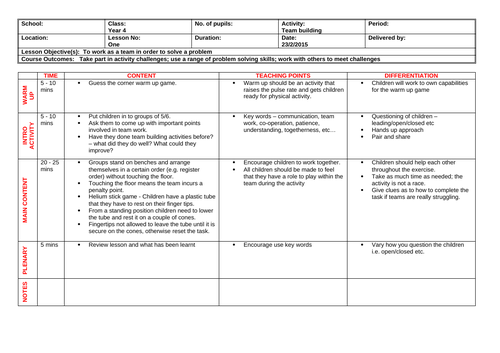 Year 4 Outdoor Adventure Activities & Team Building Planning | Teaching ...