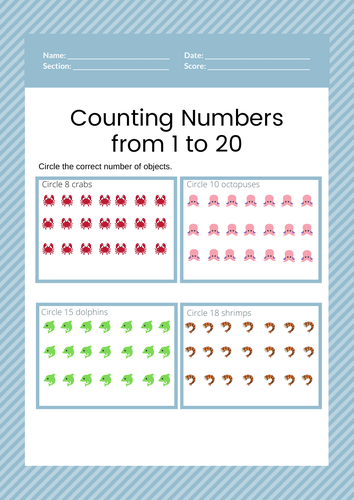 FREE Year One Number Worksheets | Teaching Resources