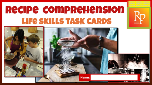 LIFE SKILLS: RECIPE COMPREHENSION- Cooking Activities for Special ...