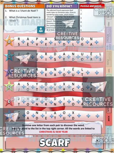 French Christmas Escape Room | Teaching Resources