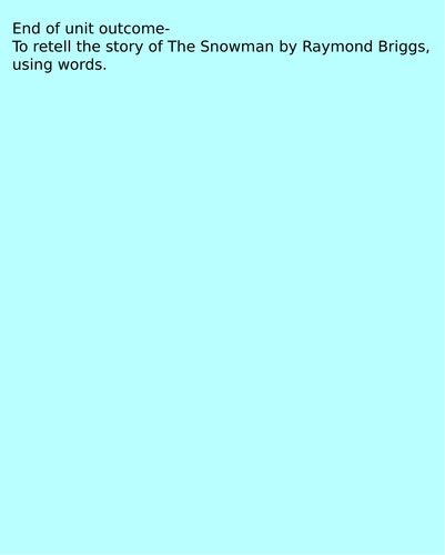 The Snowman Literacy Planning | Teaching Resources