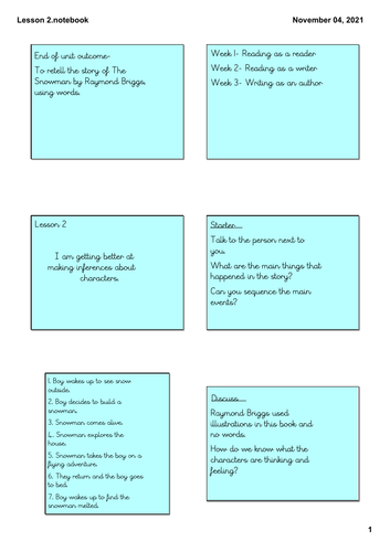The Snowman Literacy Planning | Teaching Resources