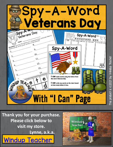 Veterans Day Word Work Activity Center | Teaching Resources