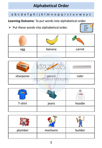 Functional Skills English - Entry Level 3 - Alphabetical Order Workbook ...