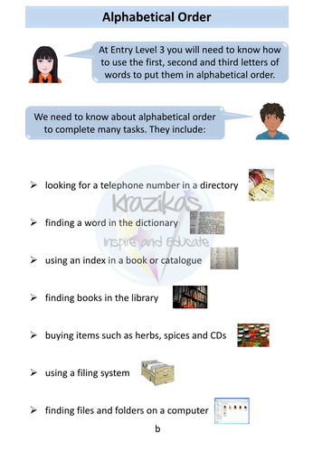 Functional Skills English - Entry Level 3 - Alphabetical Order Workbook ...