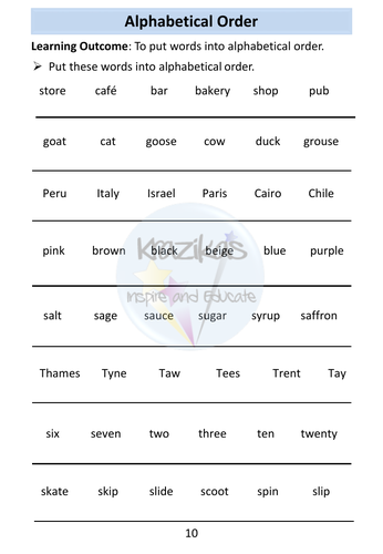 Functional Skills English - Entry Level 3 - Alphabetical Order Workbook ...