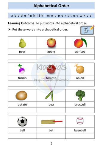 Functional Skills English - Entry Level 3 - Alphabetical Order Workbook ...