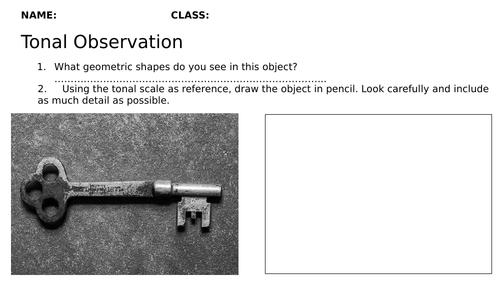 Tone Drawing Observation Worksheet - KS3/KS4 | Teaching Resources