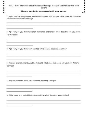 Goodnight Mr Tom Reading Comprehensions | Teaching Resources