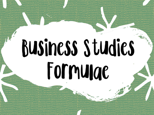 32 Business Studies Formulae Posters - 6 designs to choose from ...