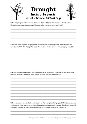 Drought - Jackie French / Bruce Whatley - Worksheets | Teaching Resources