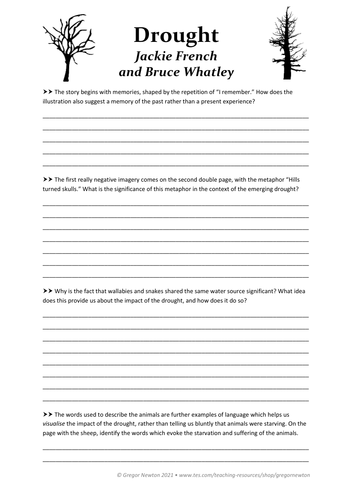 Drought - Jackie French / Bruce Whatley - Worksheets | Teaching Resources
