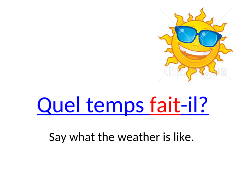 07. French: Weather - Quel temps fait-il? | Teaching Resources