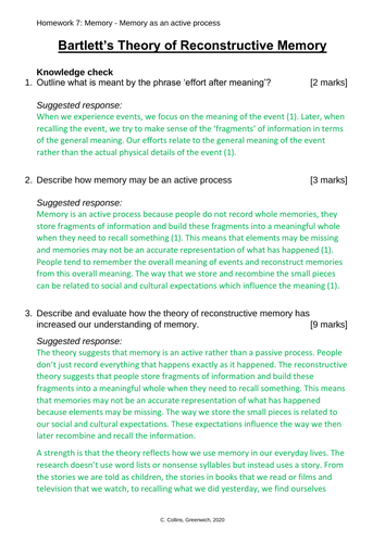 7. Reconstructive memory (Memory) | Teaching Resources 7. Reconstructive memory (Memory) | Teaching Resources