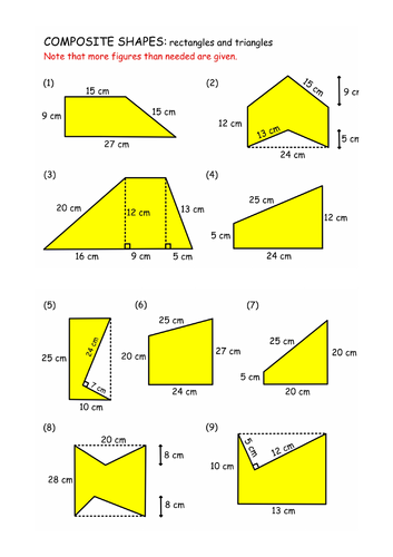 Areas: triangles, composites, quadrilaterals | Teaching Resources
