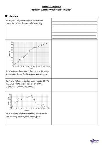 Physics Paper 1 Revision Summary Booklet - Combined Science | Teaching ...