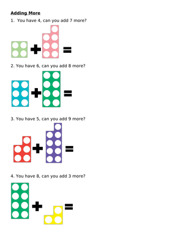 Adding More - Y1 Maths Objective using Numicon | Teaching Resources