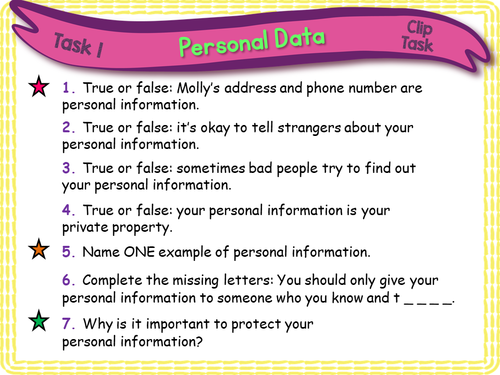 Personal data - KS1 | Teaching Resources