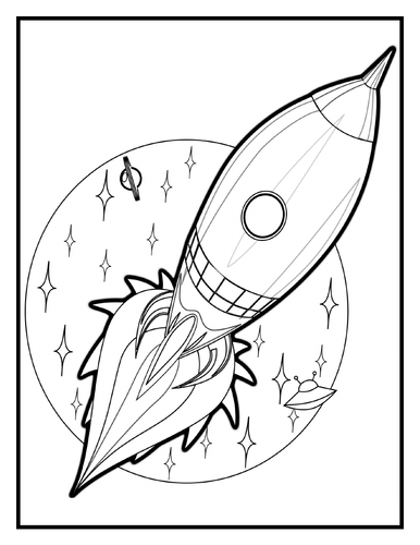 Rockets - 3 Colouring-in sheets | Teaching Resources