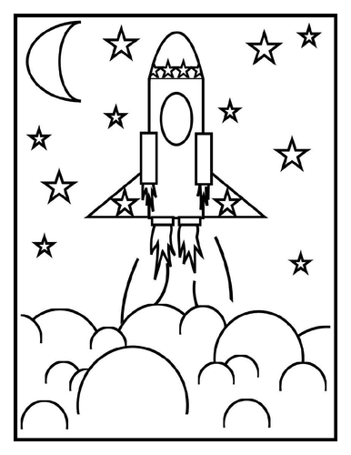 Rockets - 3 Colouring-in sheets | Teaching Resources